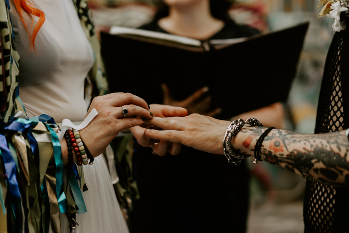 Edgy and Playful Punk Rock Museum Elopement | Junebug Weddings