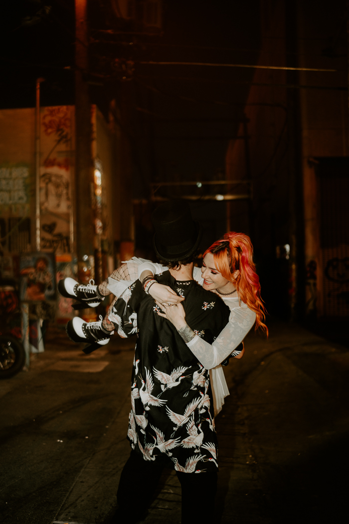 Edgy and Playful Punk Rock Museum Elopement | Junebug Weddings