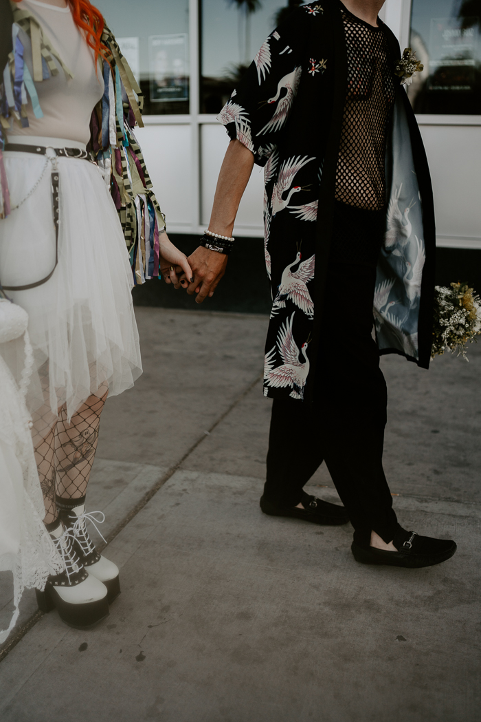 Edgy and Playful Punk Rock Museum Elopement | Junebug Weddings