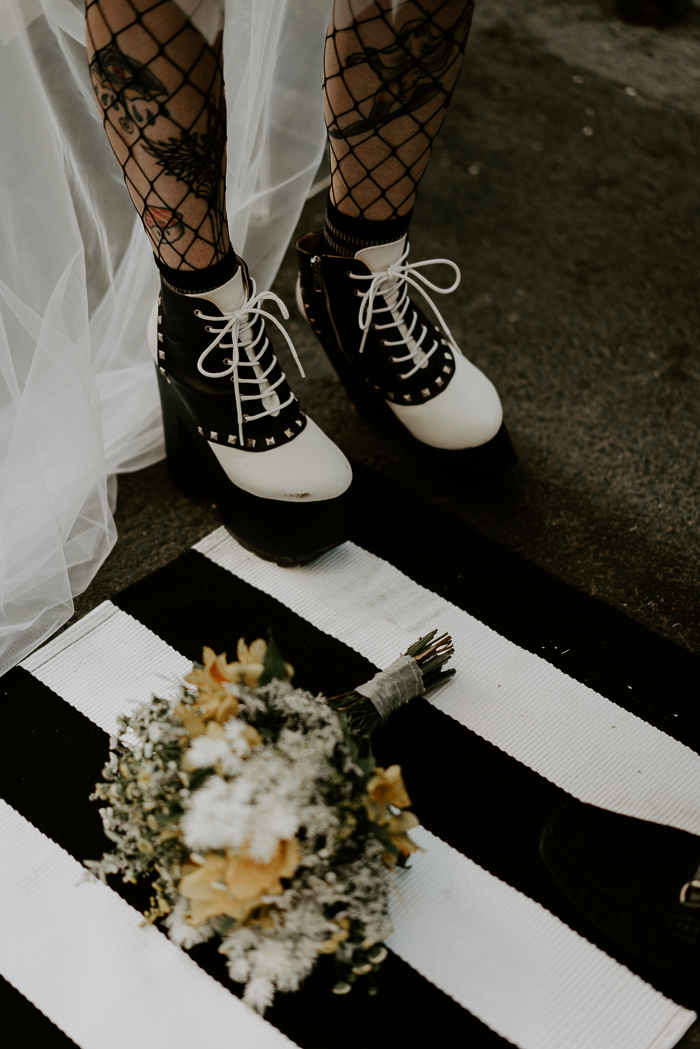 Edgy and Playful Punk Rock Museum Elopement | Junebug Weddings