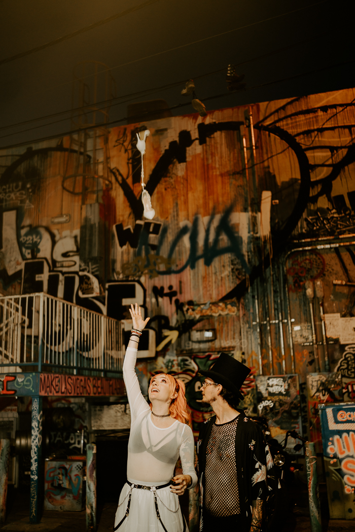 Edgy and Playful Punk Rock Museum Elopement | Junebug Weddings
