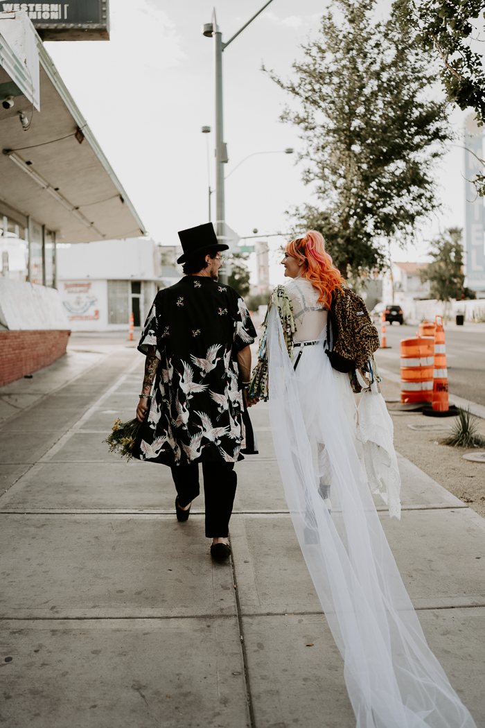 Edgy and Playful Punk Rock Museum Elopement | Junebug Weddings