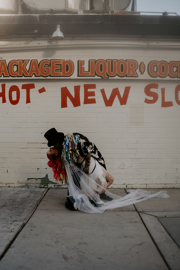Edgy and Playful Punk Rock Museum Elopement | Junebug Weddings