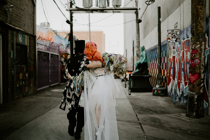 Edgy and Playful Punk Rock Museum Elopement | Junebug Weddings