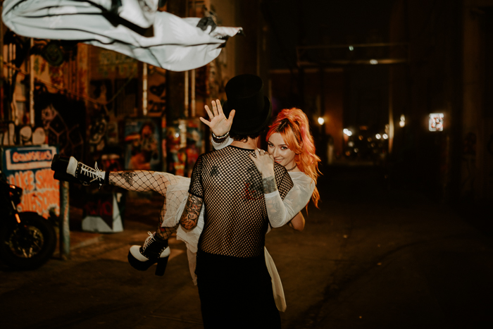 Edgy and Playful Punk Rock Museum Elopement | Junebug Weddings